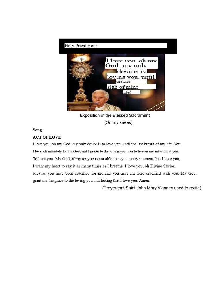 Holy Hour For Priests | PDF | Mary, Mother Of Jesus | Jesus