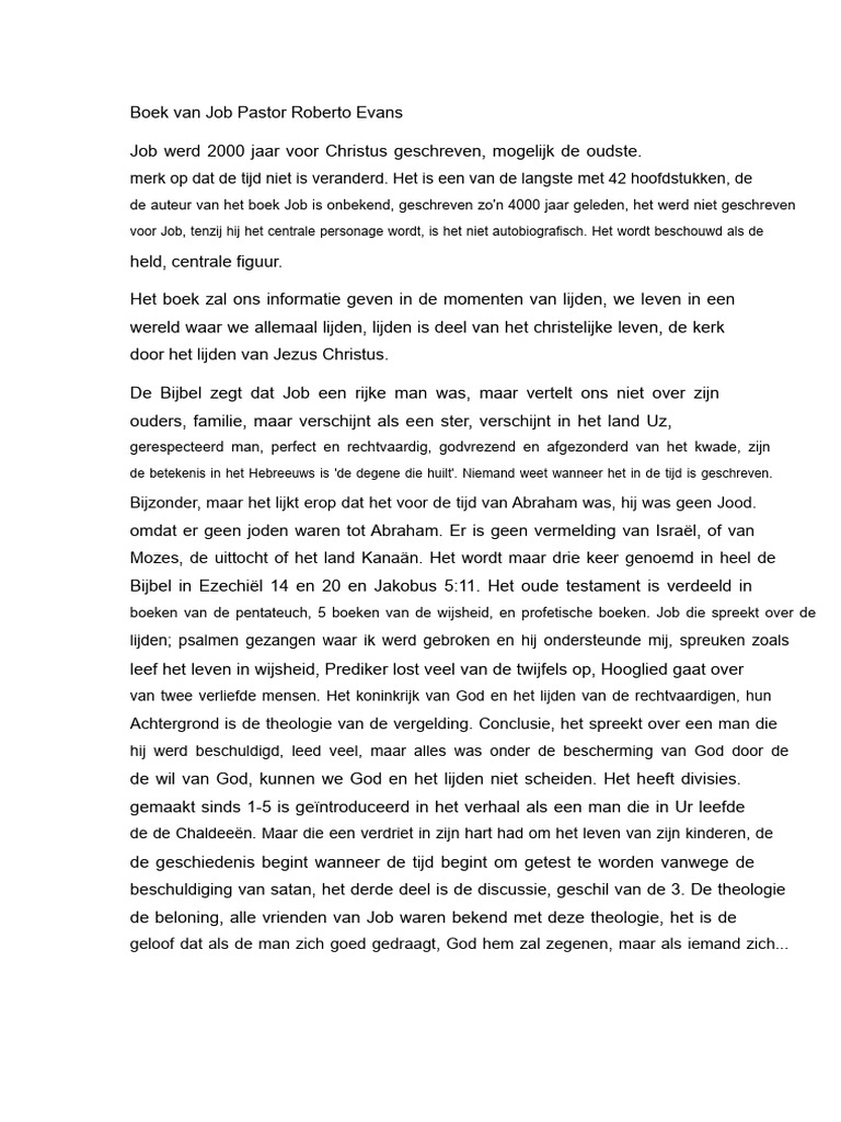 Boek Van Job Pastor Roberto Evans | PDF