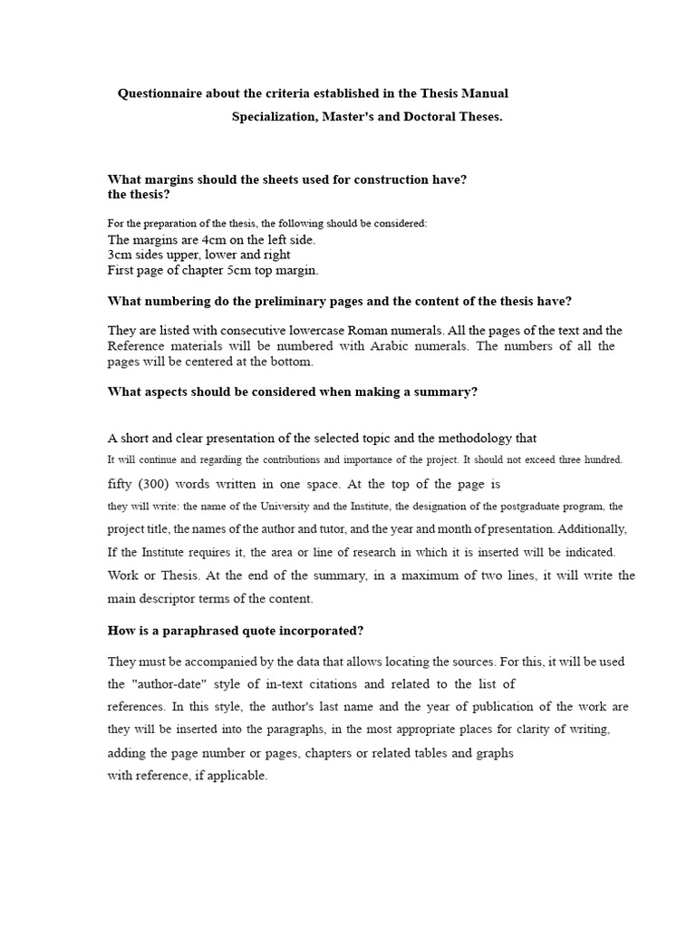 QUESTIONNAIRE Manual UPEL | PDF | Paragraph | Thesis
