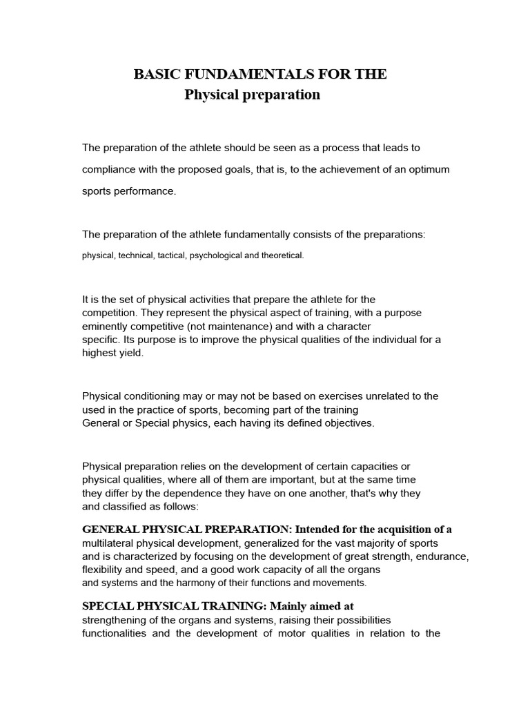 Athlete Physical Preparation Essentials | PDF | Sports | Physical Fitness