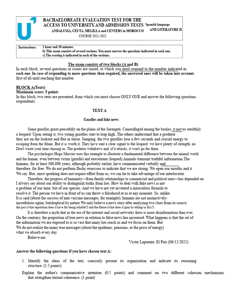 Ordinary Language Substitute Exam | PDF