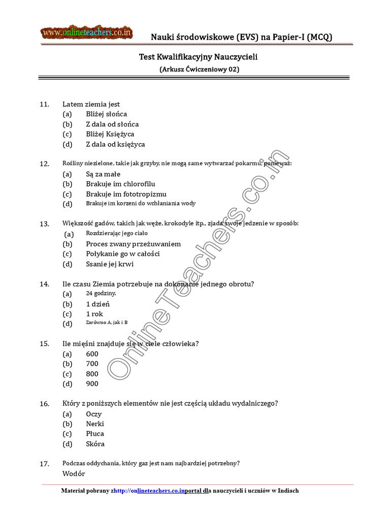 Evs MCQ 02 | PDF