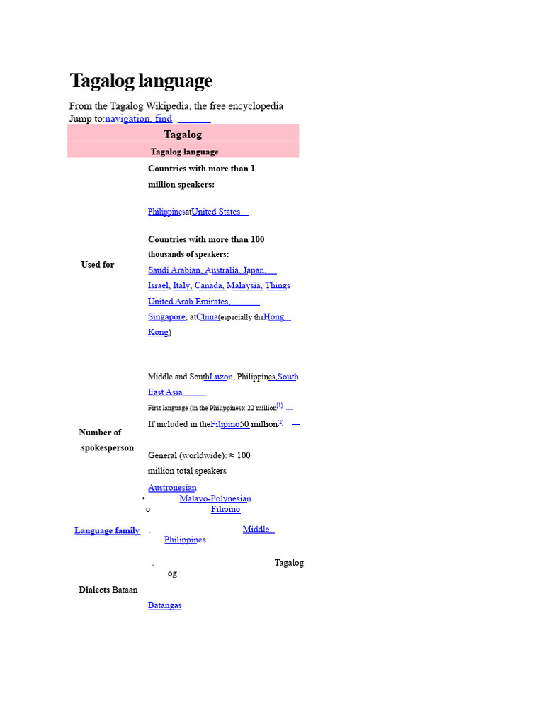 Overview of the Tagalog Language | PDF | Tagalog Language | Stress ...