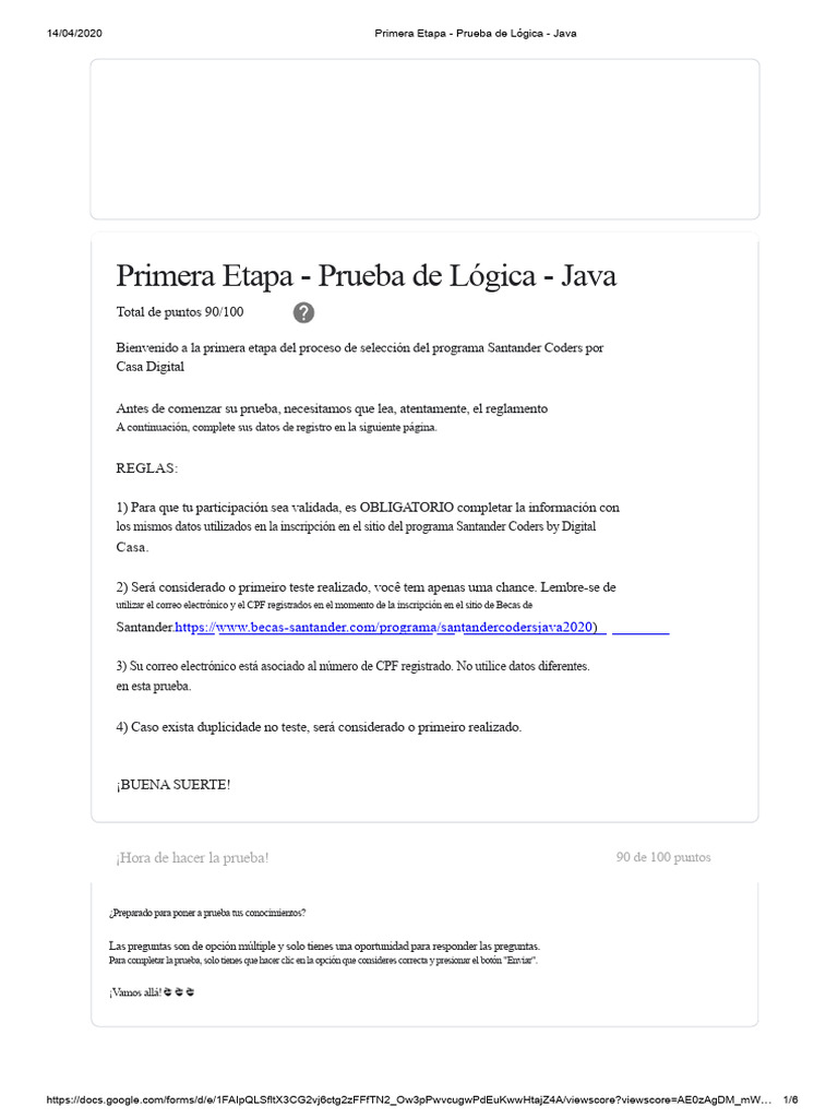 Primera Etapa - Prueba de Lógica - Java | PDF | Industria del software | Programación de ...