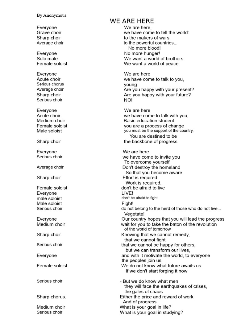 WE ARE HERE Coral Poetry | PDF