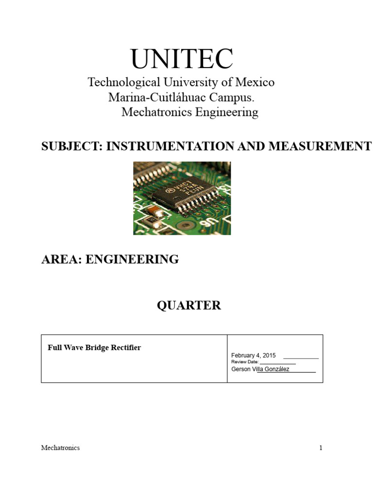 Practice 3 Full Wave Bridge Rectifier | PDF | Rectifier | Electronics