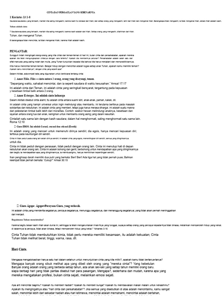 Cinta Dan Persahabatan Sejati | PDF