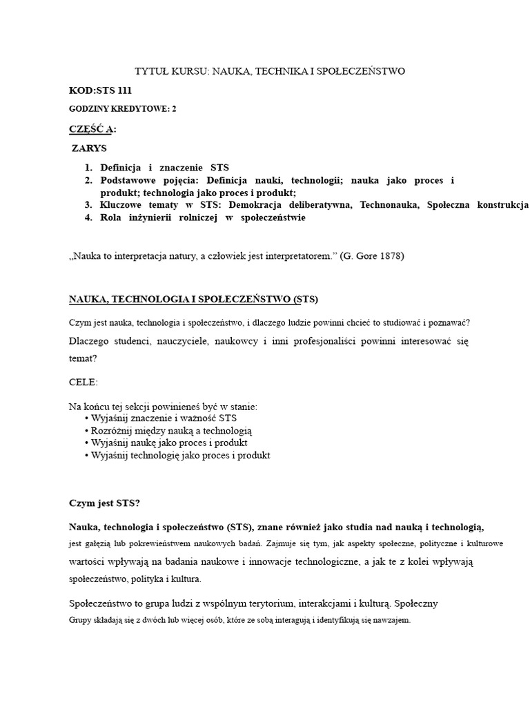 STS 111 - Notatki | PDF