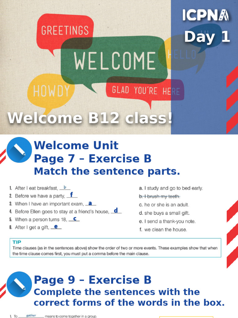 B12 Class Day 1: Phone Communication Exercises | PDF | Subject (Grammar ...