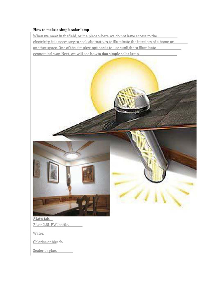 DIY Solar Lamp: Simple Instructions | PDF | Water | Light