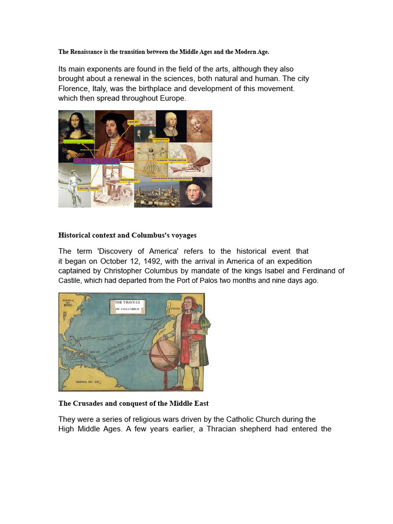 The Renaissance, A Transition Between The Middle Ages and The Modern ...