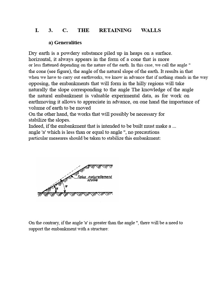 Course On The Stability of Slopes and Retaining Walls | PDF | Concrete ...