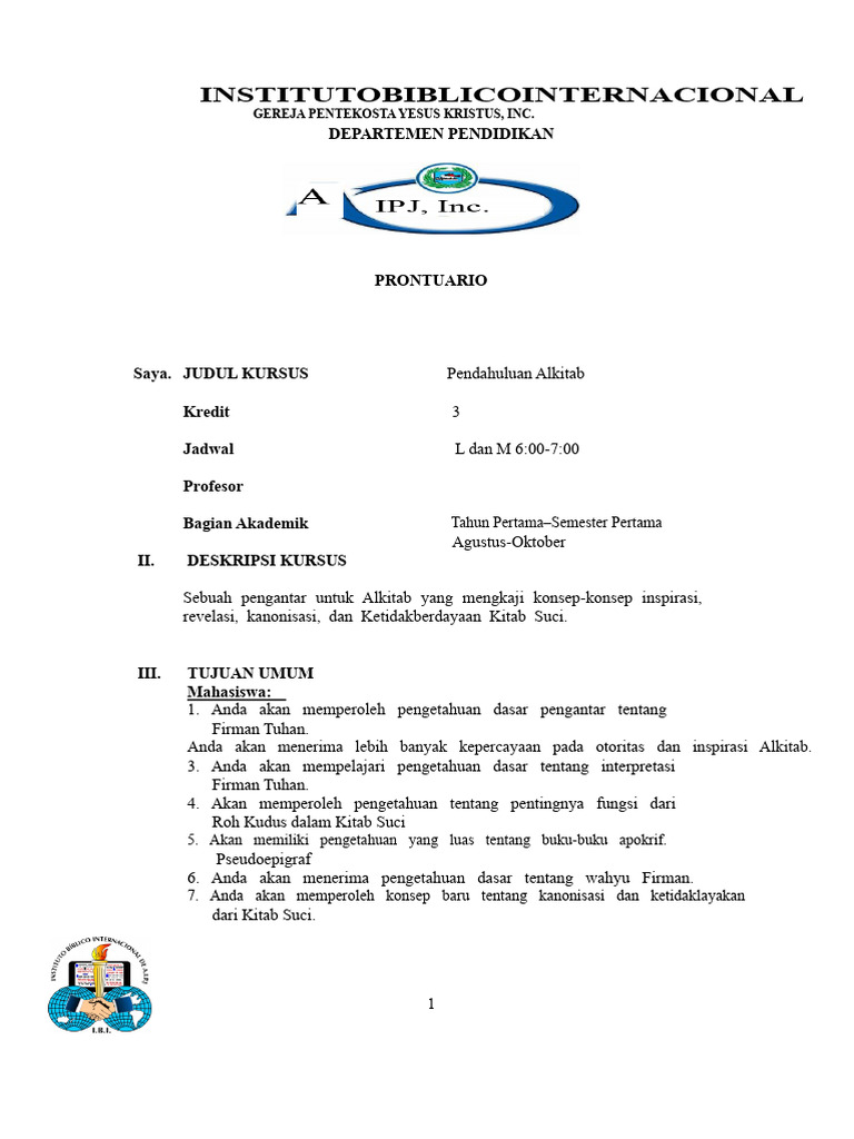 Introduksi Alkitab Prontuario PDF | PDF