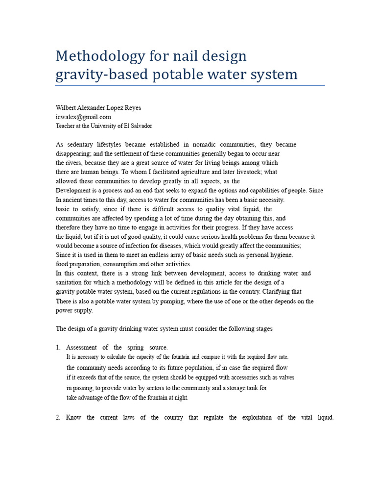Gravity-Based Water System Design Guide | PDF | Water | Drinking Water