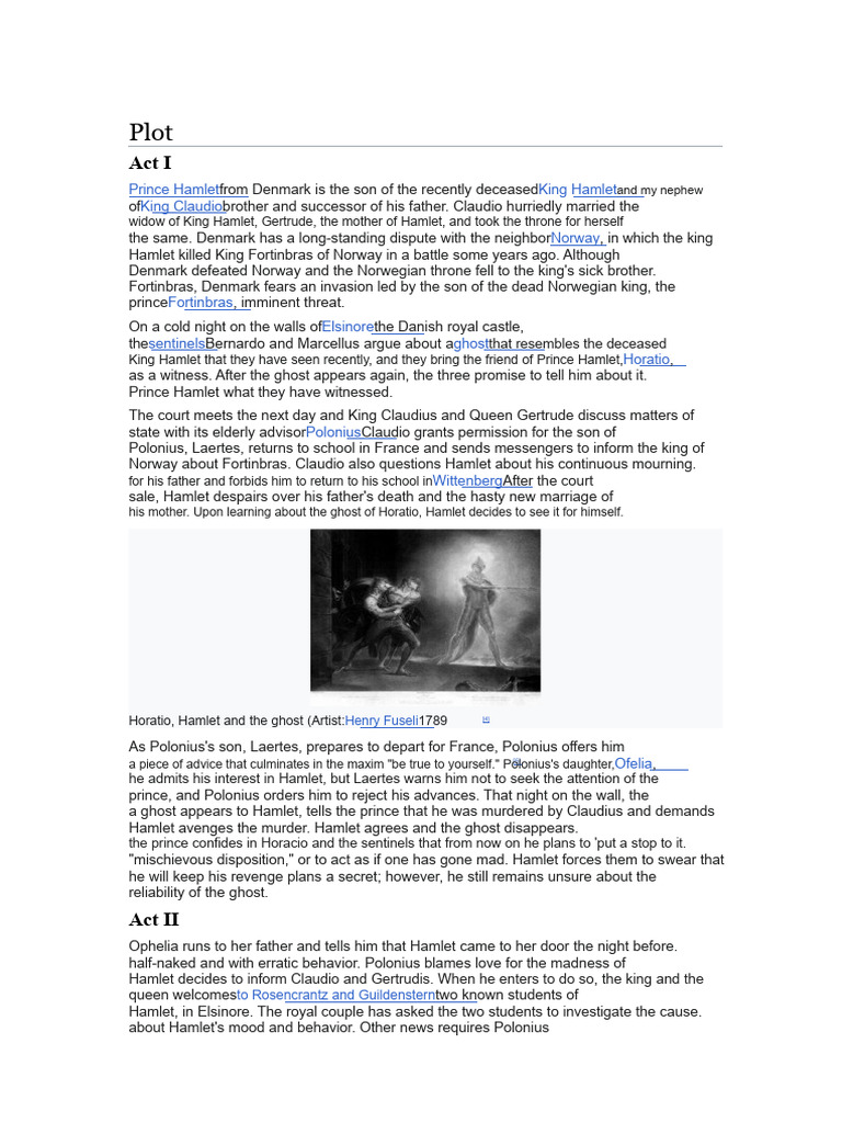 Summary of The Five Acts of Hamlet | PDF | Hamlet