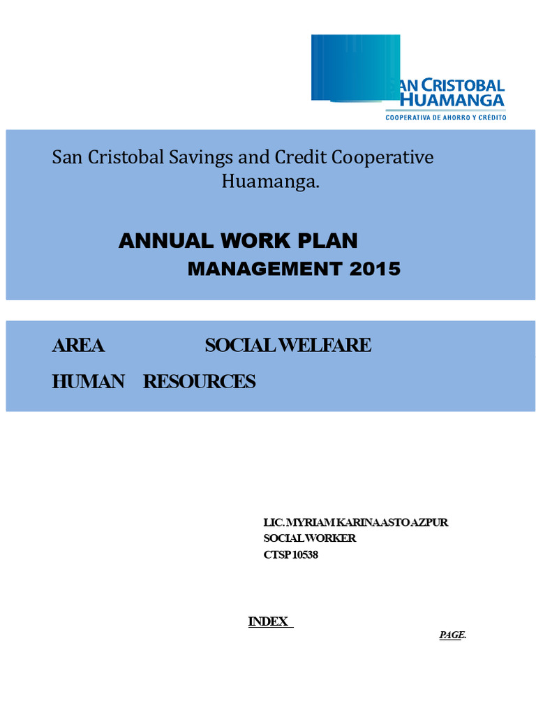 Annual Work Plan | PDF | Cooperative | Well Being