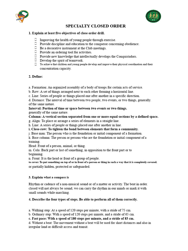 Closed Order Specialty | PDF | Flag | Foot
