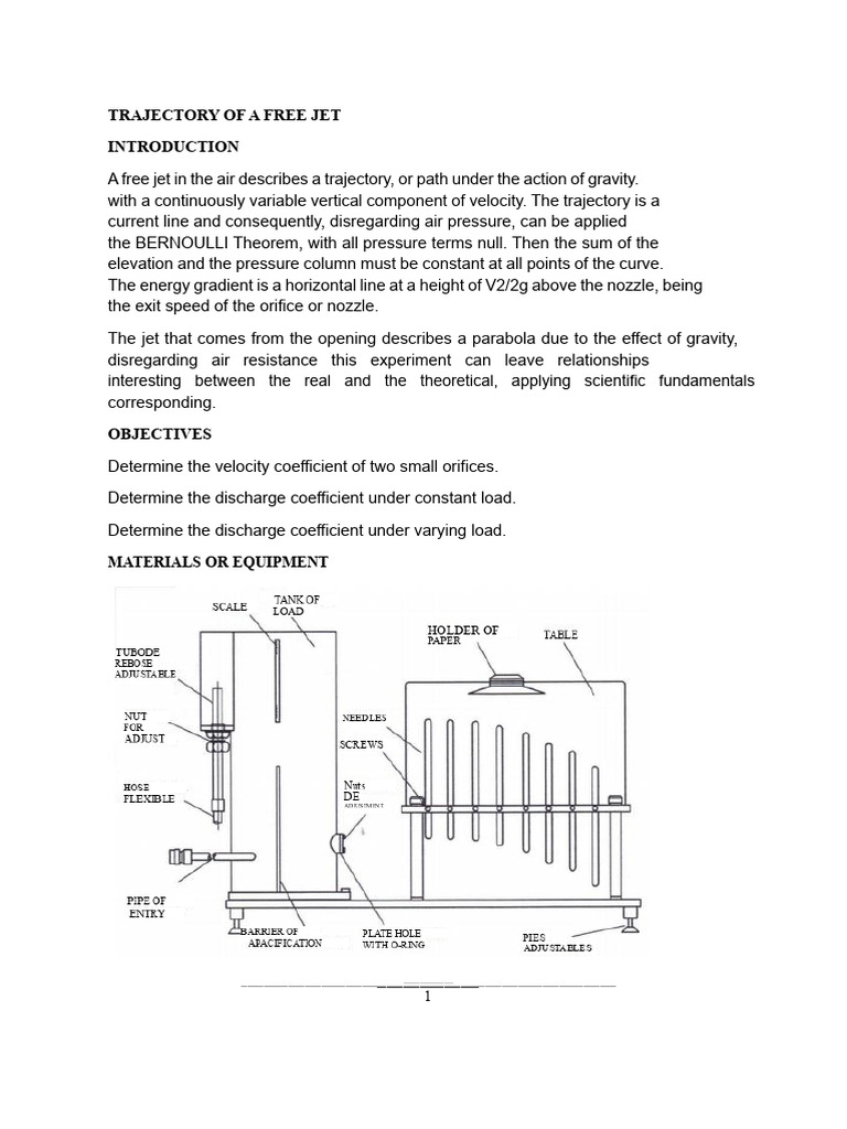 Free Jet Trajectory Analysis and Coefficients | PDF | Fluid Dynamics ...