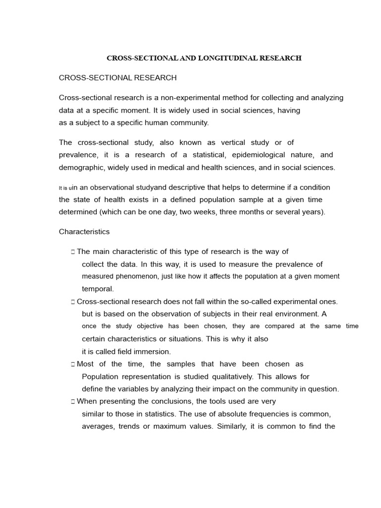 Cross-Sectional and Longitudinal Research... | PDF | Cohort Study ...