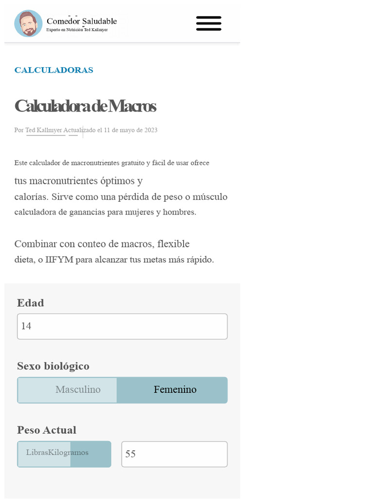 Calculadora de Macros | PDF