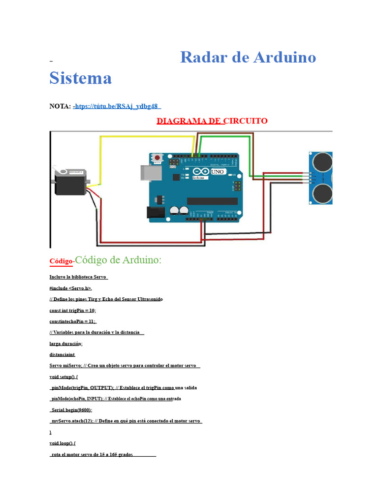 Radar Ultrasonido con Arduino y Servo | PDF | Arduino | Ingeniería ...