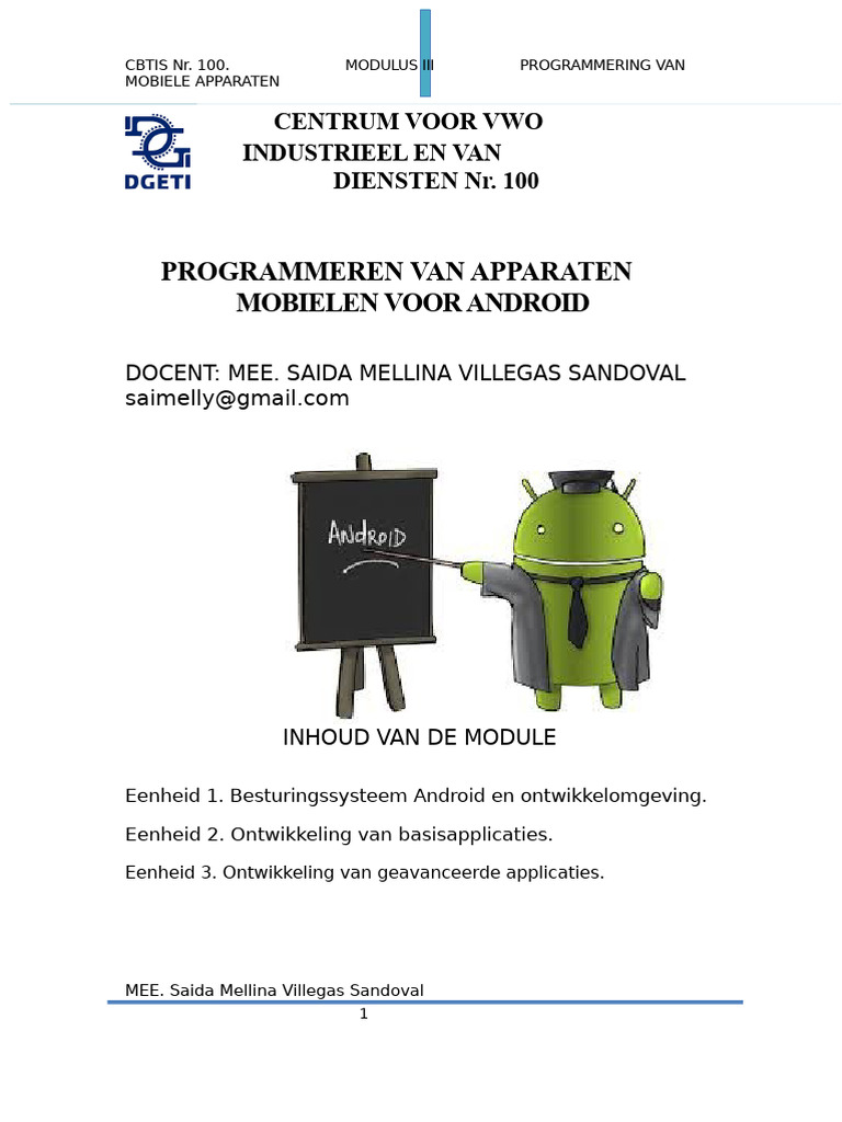 Ontwikkel Mobiele Toepassingen CBTIS 100 | PDF