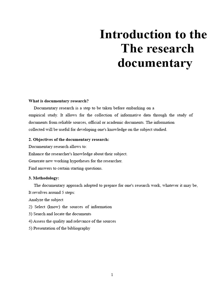 Chapter 0 Introduction To Documentary Research Pdf