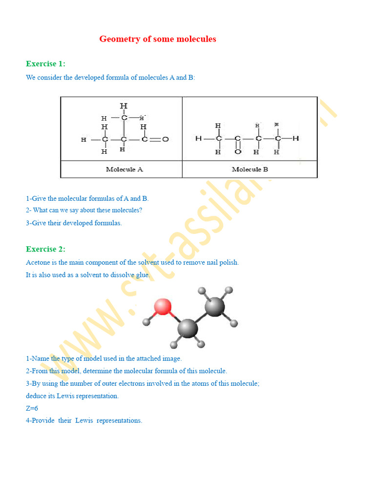 Molecular Geometry and Structures Analysis | PDF | Molecules | Chemical ...