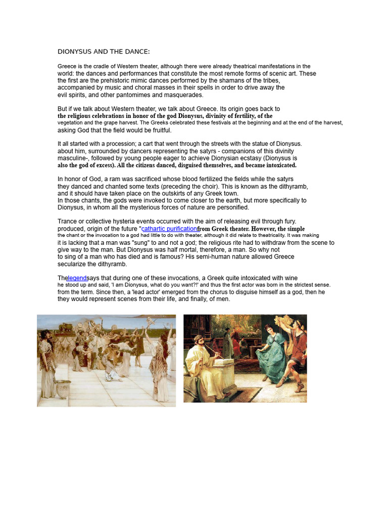 Dionysus and The Dance | PDF | Dionysus | Theatre
