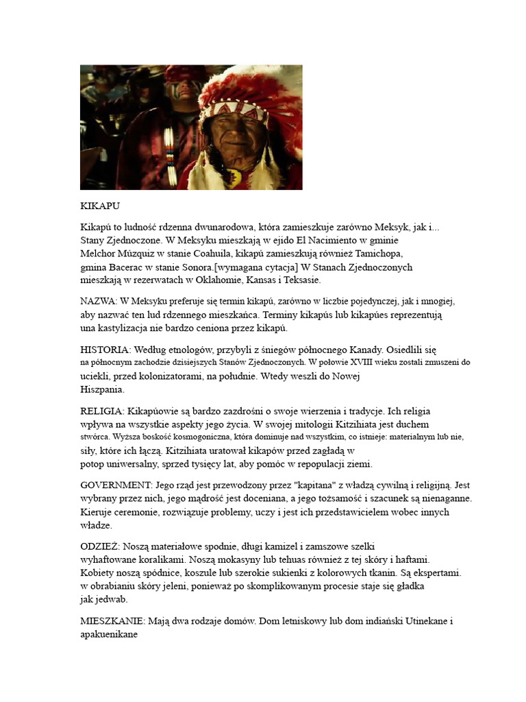 Kultura Kikapu | PDF