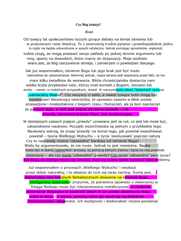 Czy Bóg Istnieje? | PDF