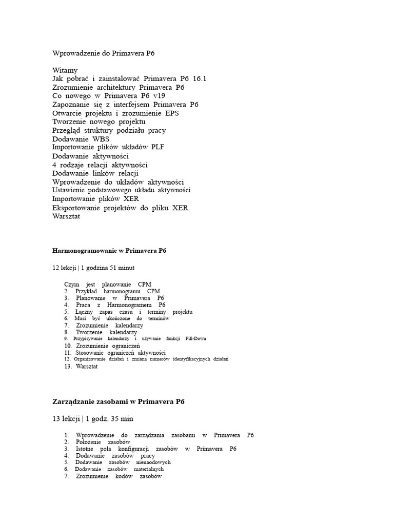 Wprowadzenie Do Primavera P6 | PDF