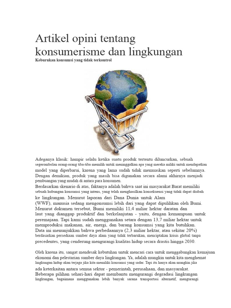 Dampak Konsumerisme Terhadap Lingkungan | PDF