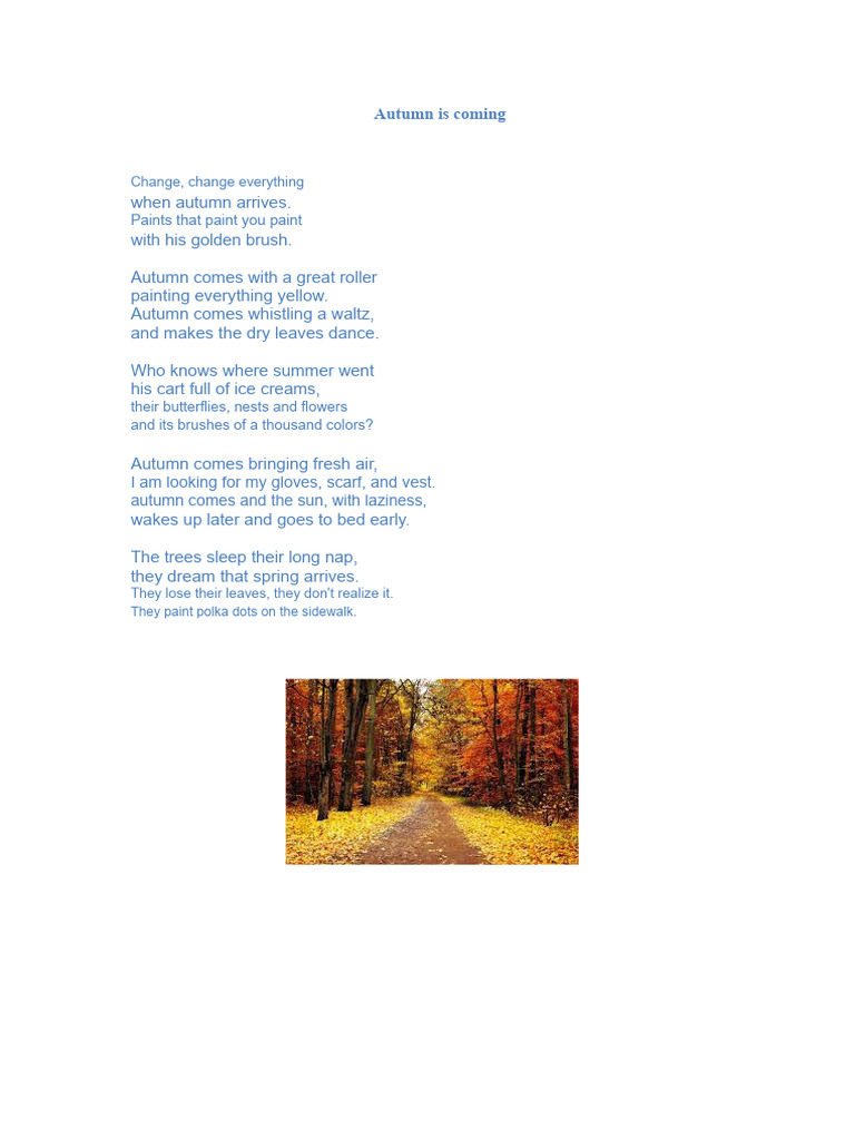 POETRY Autumn Comes | PDF