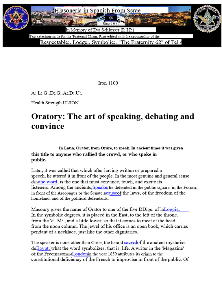 The Oratory The Art of Speaking, Discursing and Convincing PDF | PDF ...
