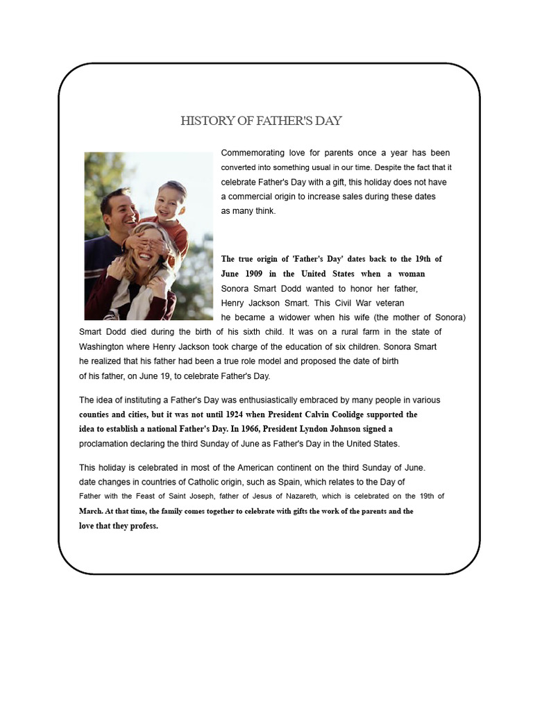 History of Father's Day | PDF