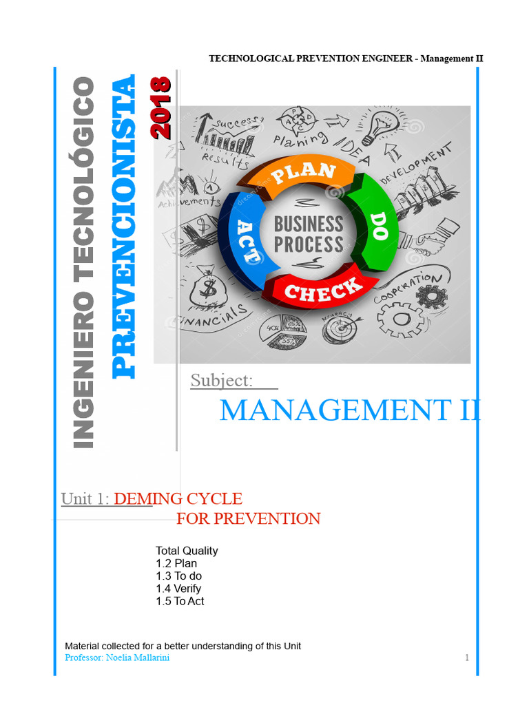 Unit 1 Deming Cycle | PDF | Occupational Safety And Health | Risk