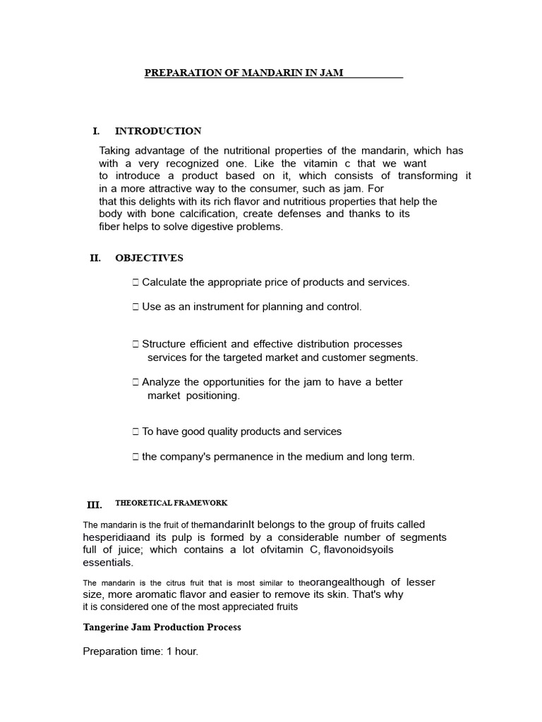 Mandarin Jam Preparation Guide | PDF | Fruit Preserves