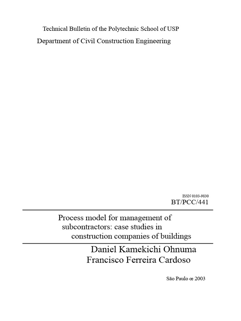 Model of Processes For Subcontractor Management | PDF | Supply Chain ...