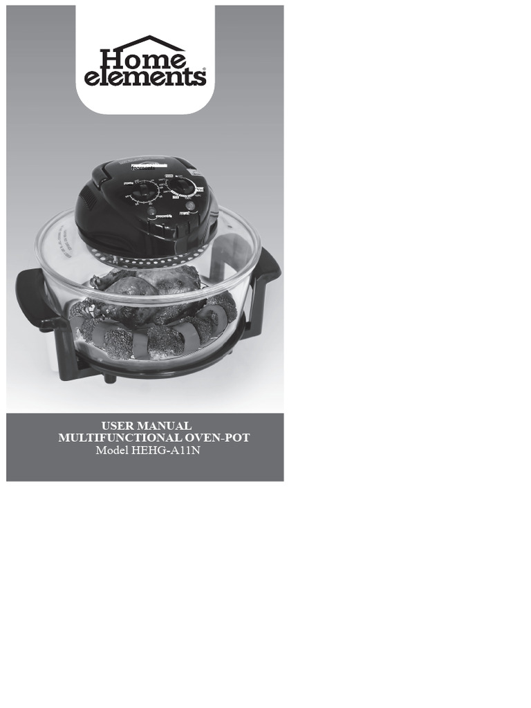 HEHG-A11N Multifunctional Oven-Pot Manual | PDF | Oven | Electrical ...