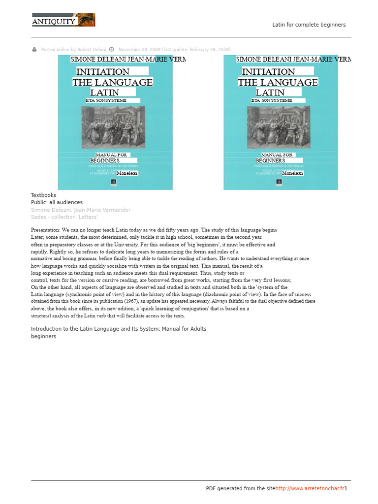 Latin For Beginners | PDF
