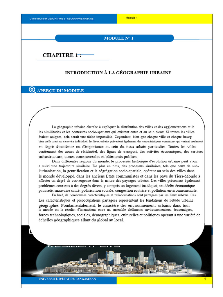 Introduction à la géographie urbaine | PDF | Géographie ...