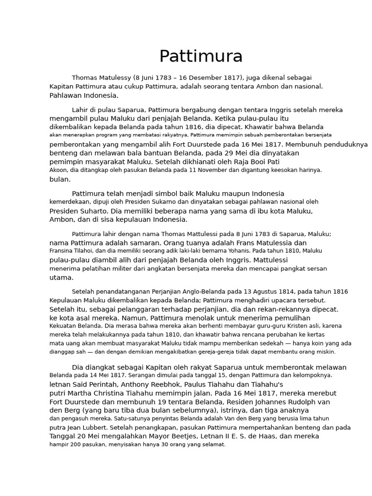 Biografi Pattimura | PDF