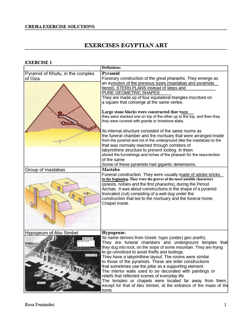Exercises Egypt Solutions | PDF | Pyramid | Egyptian Pyramids