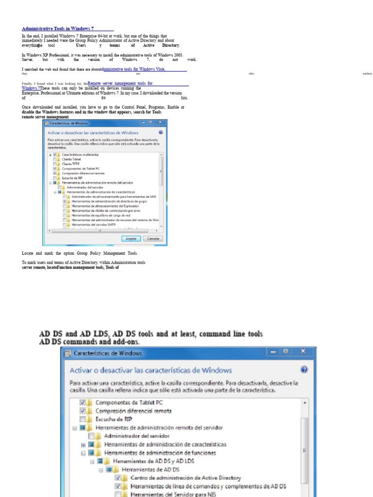 Active Directory Tools for Windows 7 | PDF