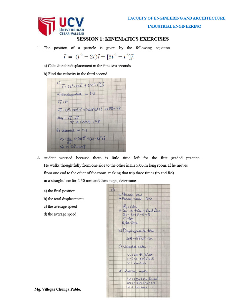 Physics Exercise Session 2 | PDF | Acceleration | Velocity
