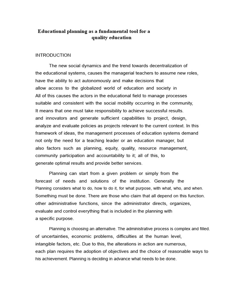 Effective Educational Planning Strategies | PDF | Teachers | Curriculum