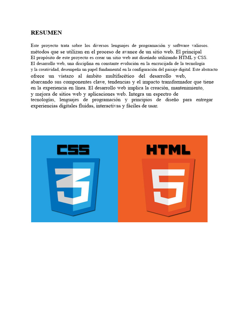 Proyecto de Desarrollo Web | PDF | HTML | Red mundial