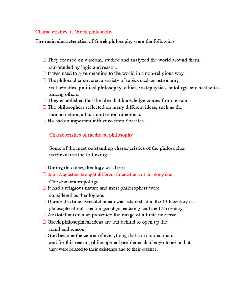 Characteristics of Greek Philosophy | PDF | Reason | Ancient Greek ...