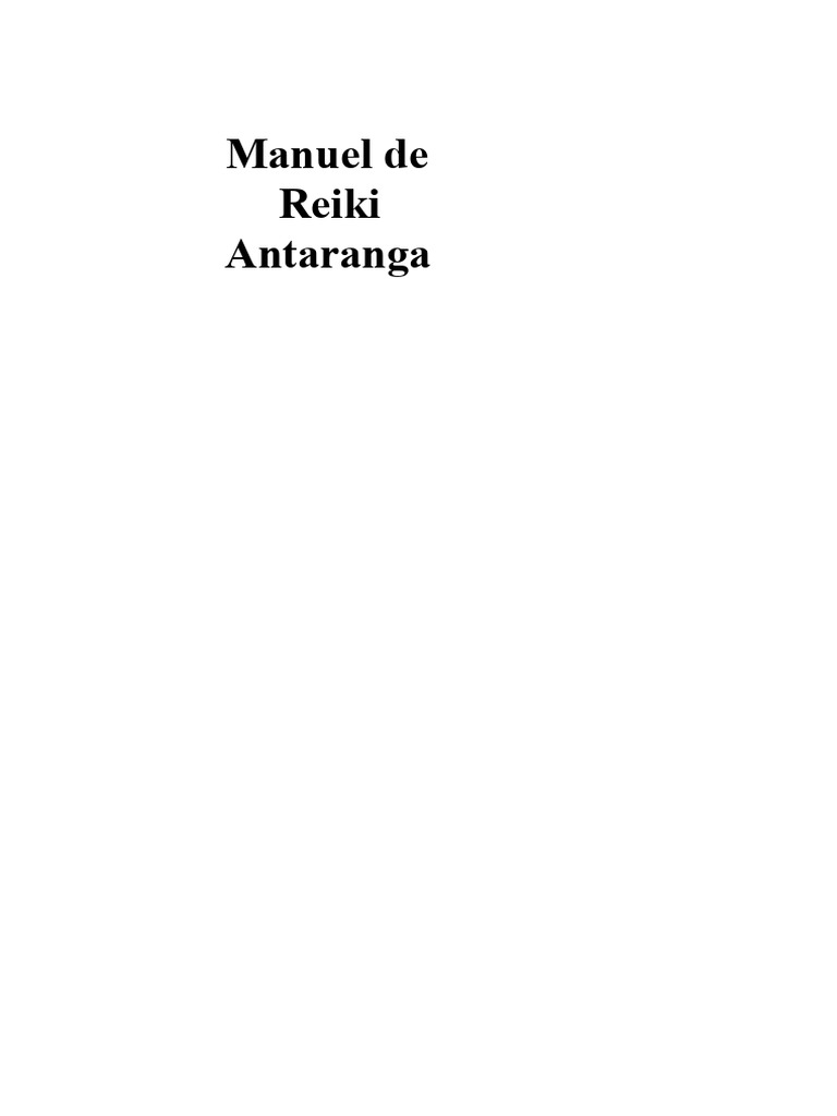 Manual de Reiki Antaranga | PDF | Experiencia | Reiki